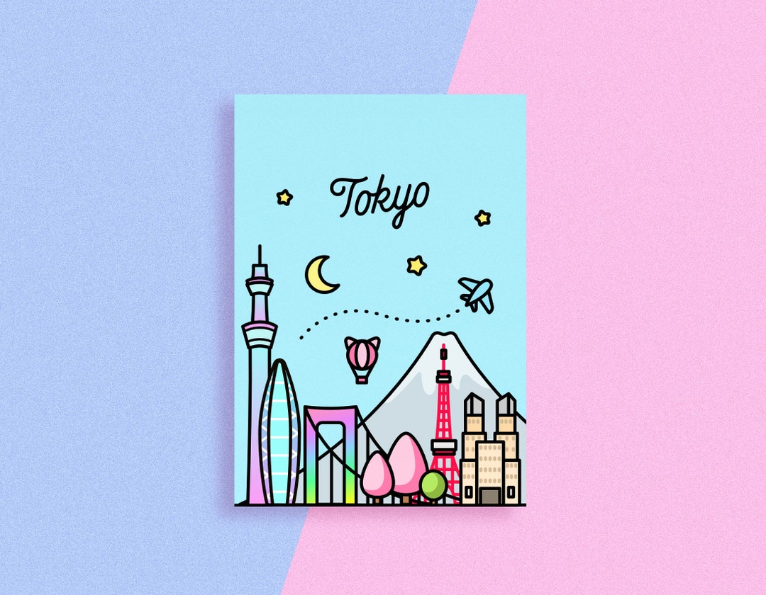 Tokyo Skyline Art Print on Canvas Paper - Etsy