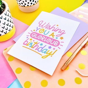 Glorious Birthday Colourful Greeting Card - Etsy