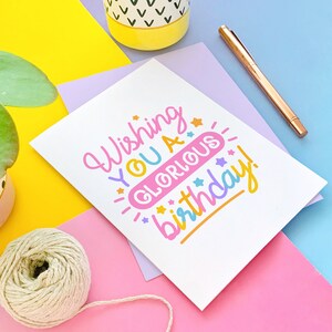 Glorious Birthday Colourful Greeting Card - Etsy