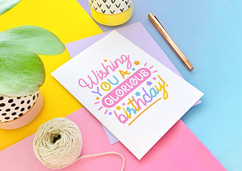 Glorious Birthday Colourful Greeting Card - Etsy