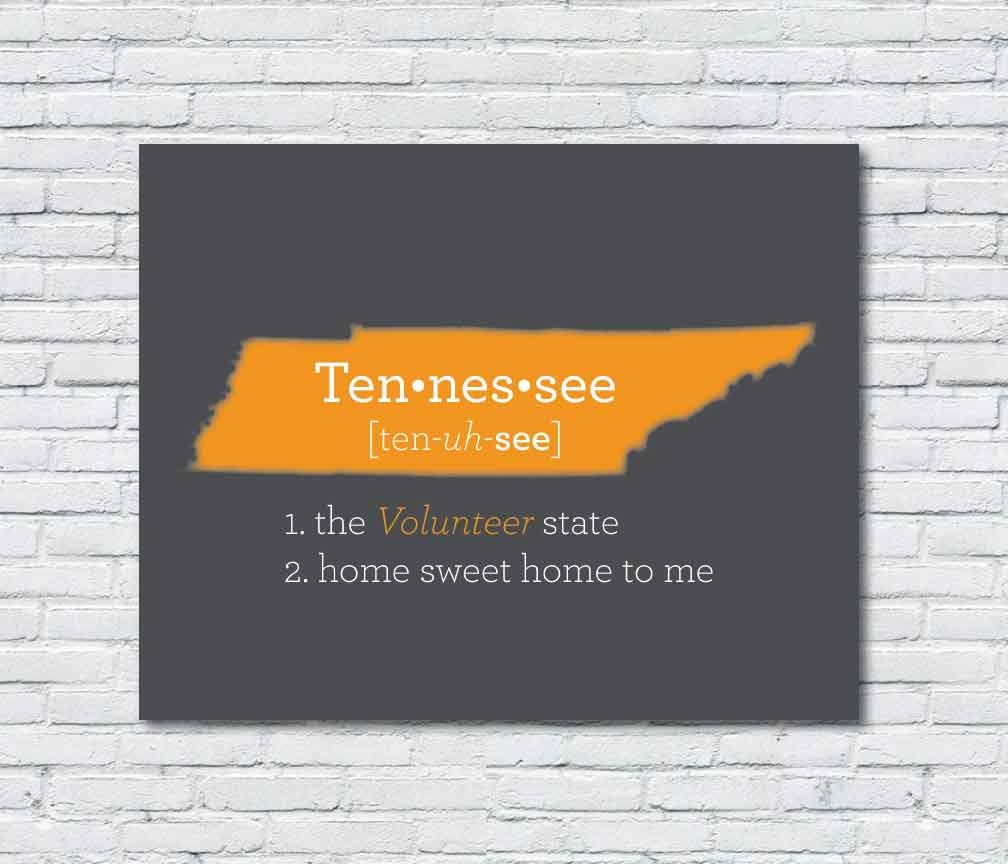 Tennessee Art - TN Print - Map - State Art - State Love - Home Decor ...