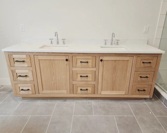 Solid White Oak Reeded Vanity Drawers Natural - Etsy