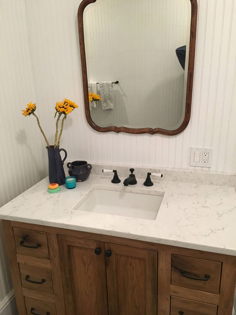 White Walnut Vanity With Marble Top - Etsy