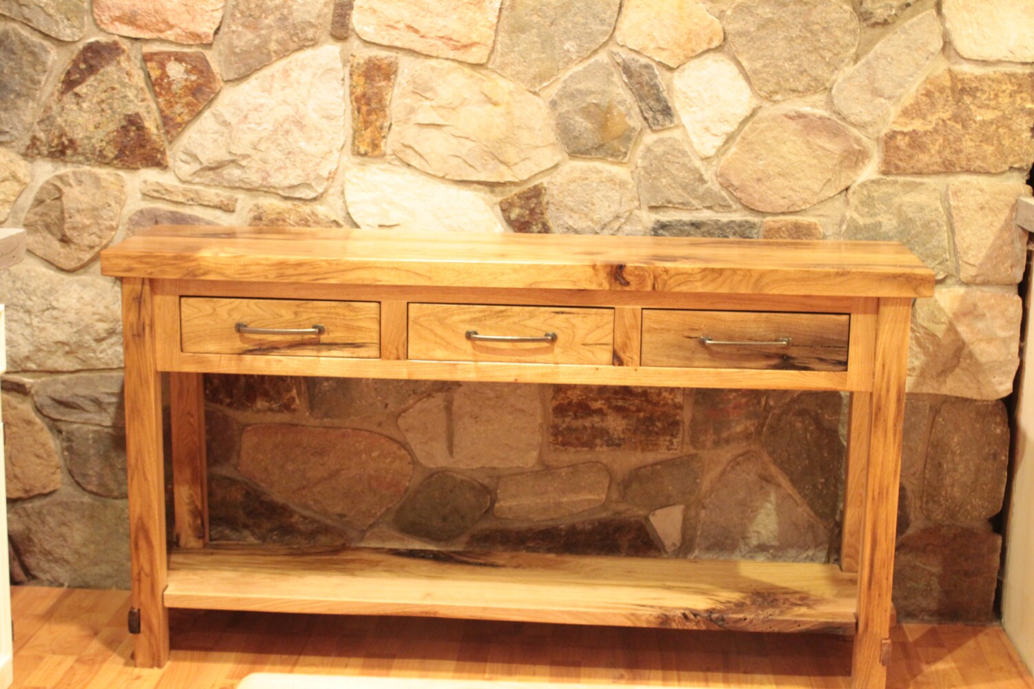 White Walnut Console Table - Etsy