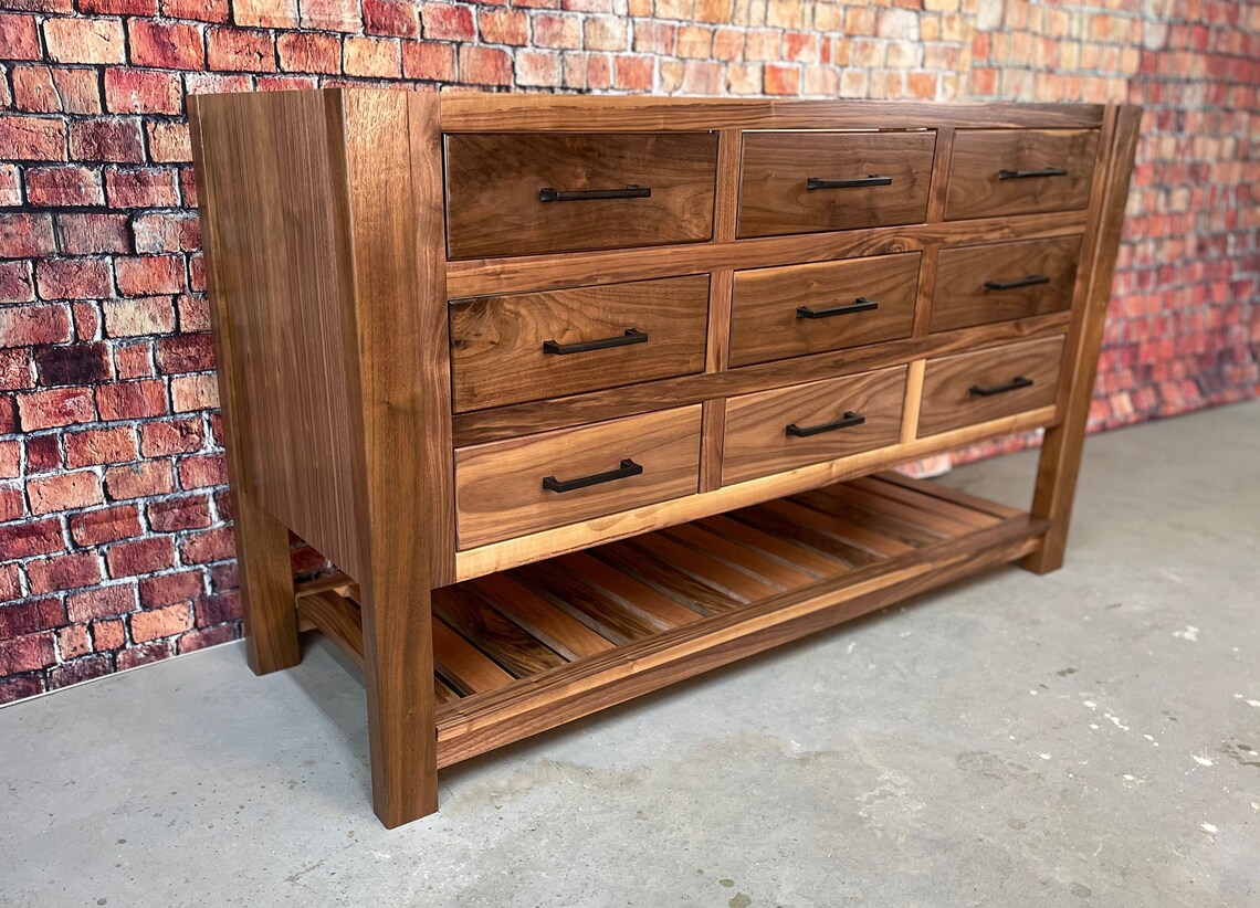60 Black Walnut Vanity Base - Etsy