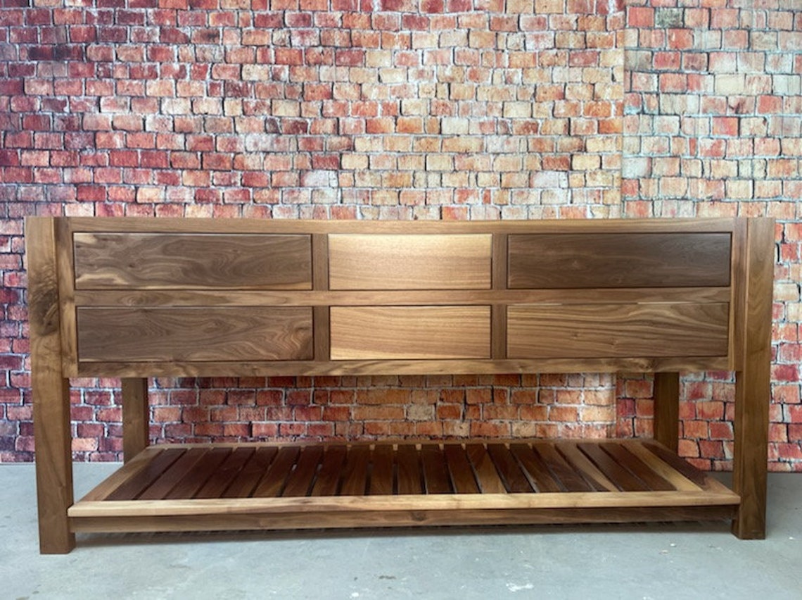 76 Black Walnut Bathroom Vanity Base - Etsy