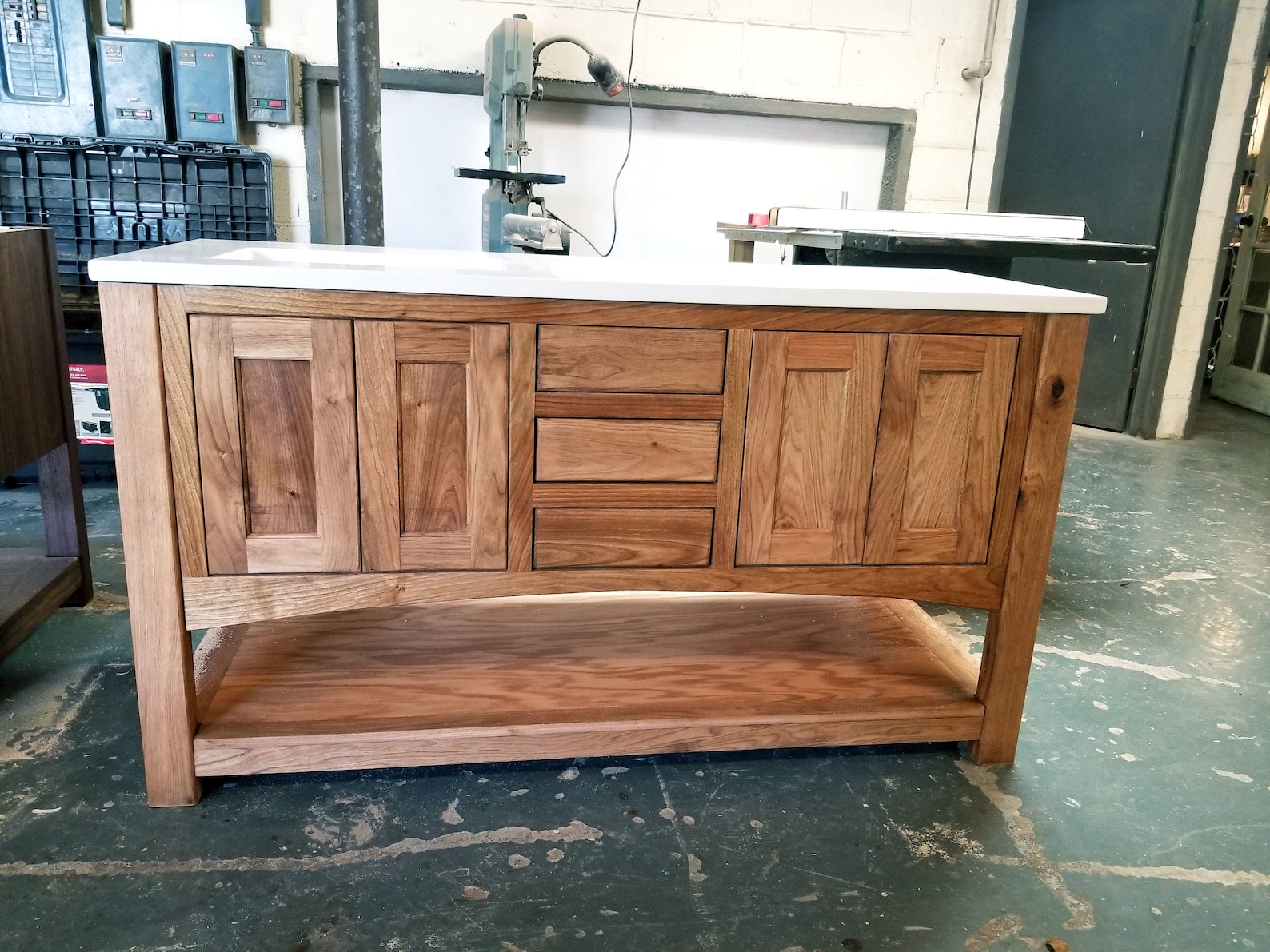 White Walnut Vanity With Quartz Top - Etsy