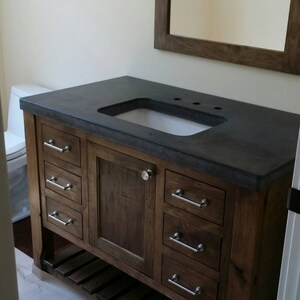 White Walnut Vanity With Natural Walnut Stain - Etsy