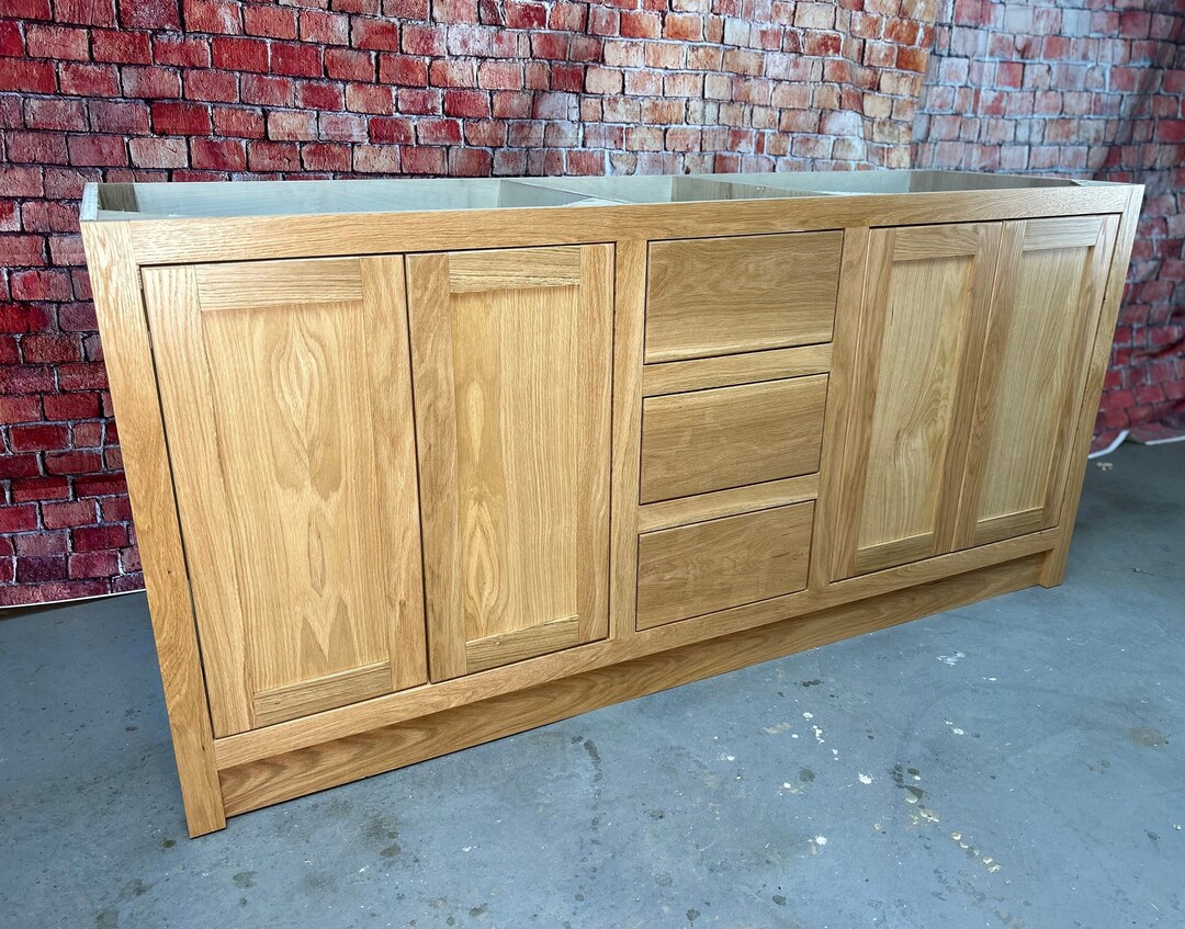74" Custom White Oak Vanity Base - Etsy
