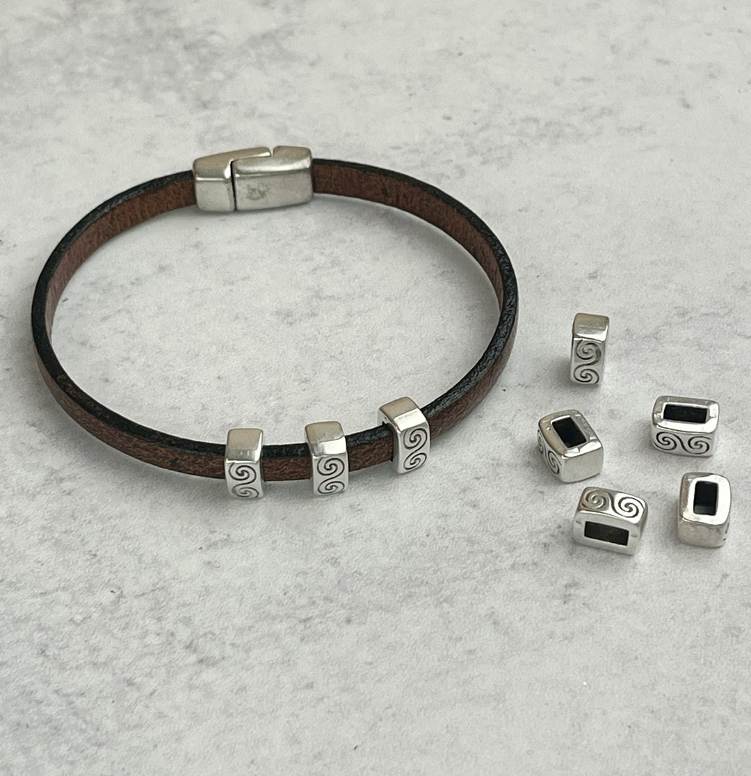 5MM Leather Flat Cord - Spiral Wave Slide for 5x2mm Flat Cord - High ...