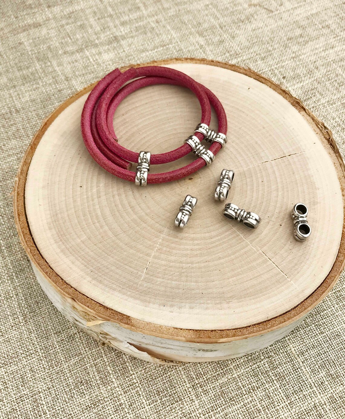 4MM Round Double Strand Separators Antique Silver High - Etsy