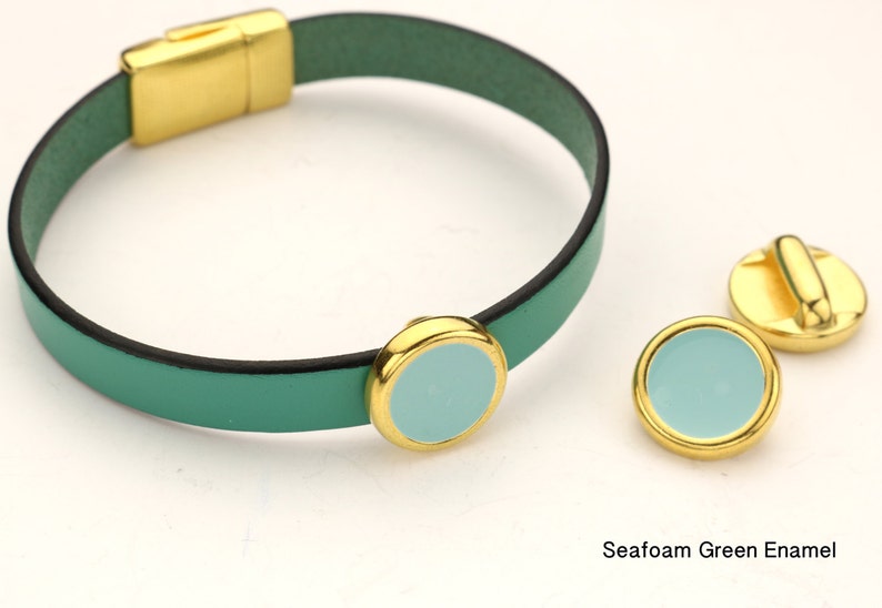 10MM Round Disc Slider Gold Deco Nickel Free Brown-olive | Etsy