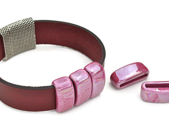 Greek Ceramic Tube Slider Rose Iridescent for Use With - Etsy