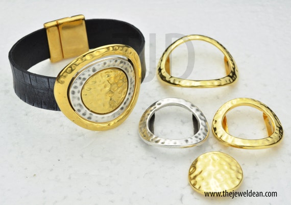 Textured Disc/Ring Sliders Gold For Use With 20MM Flat | Etsy