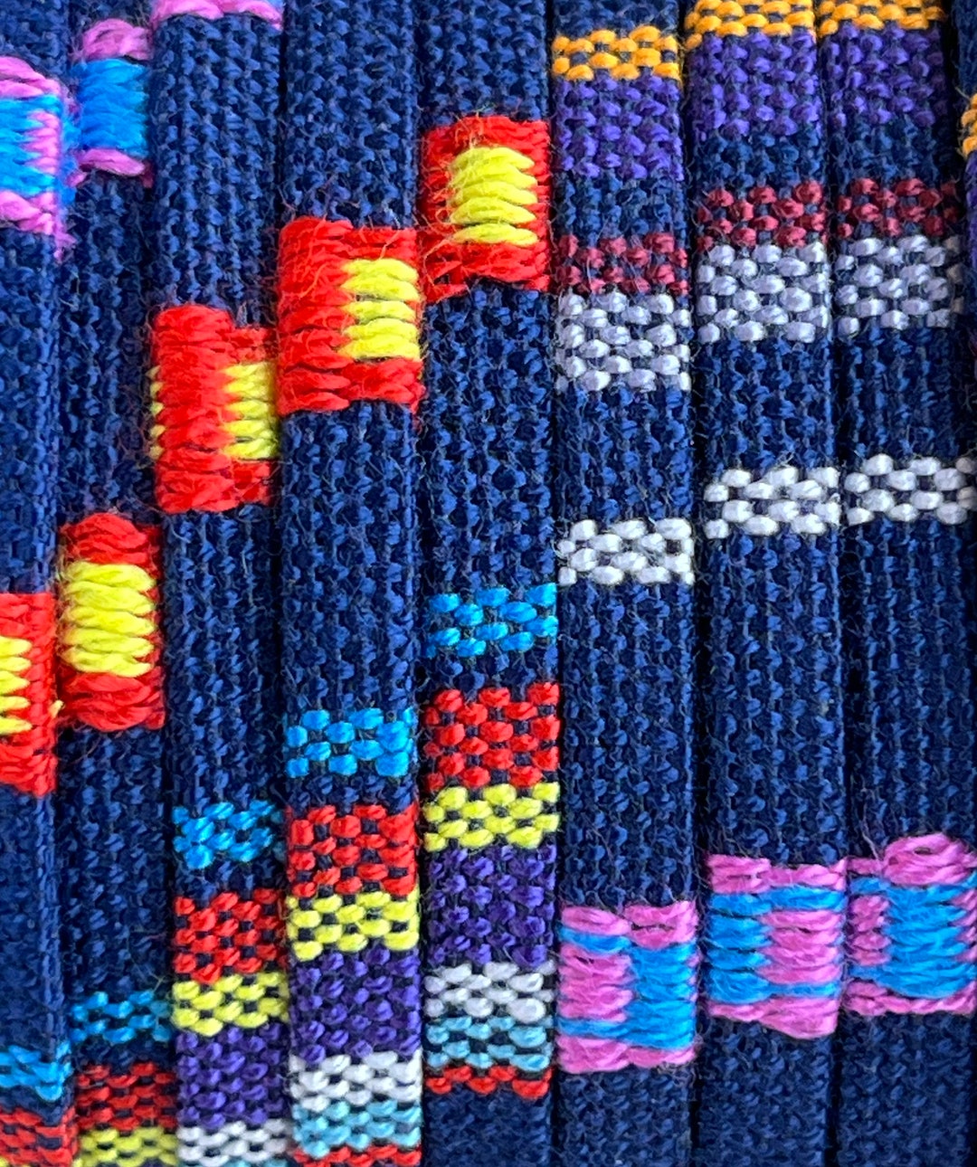 5MM Pacific Blue Multi Flat Cotton Cord - 1m/39.4" - Blue Ethnic Cord ...