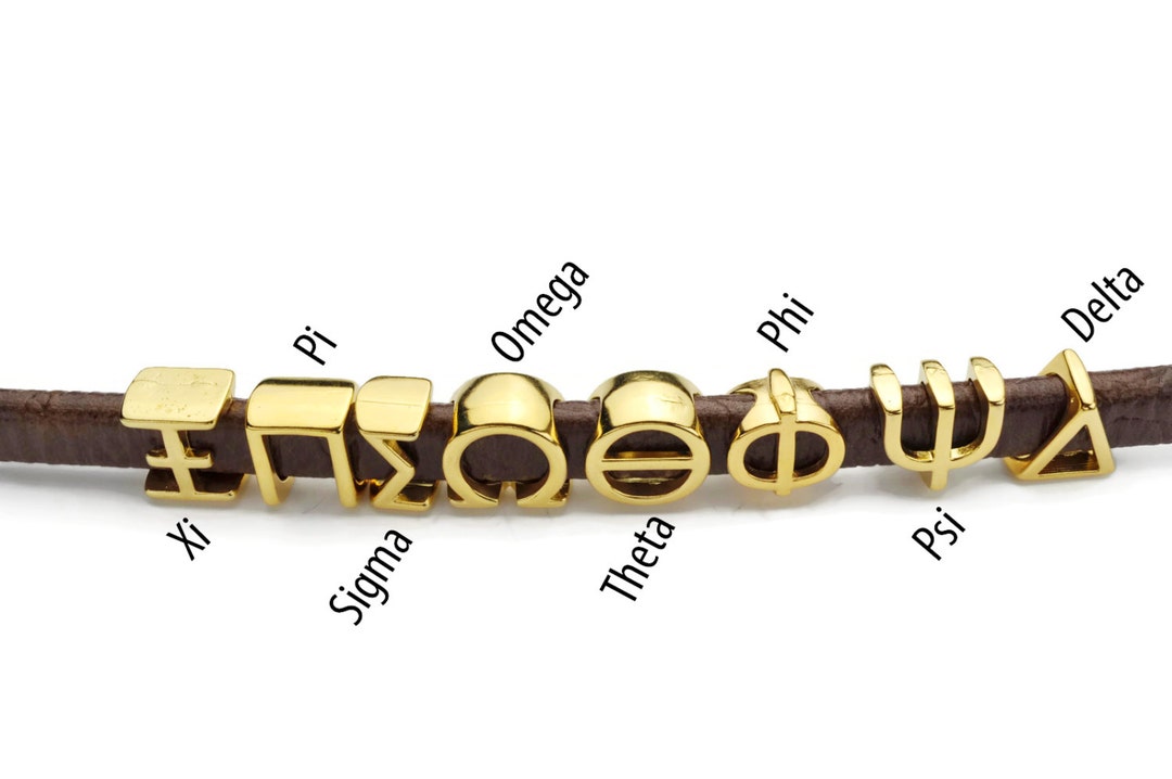 Greek Letters/alphabet for Use With Licorice Leather Cord - Gold ...