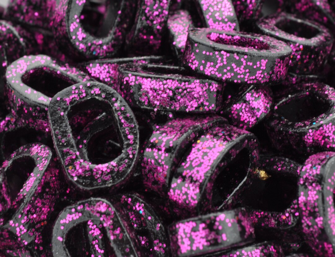 Greek Ceramic Rondelle Slider -black/glitter Fuchsia - for Use With ...