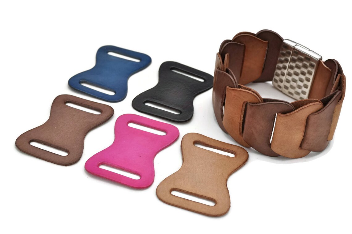 Lg Leather Links Premium Leather Quantity 5pc - Etsy