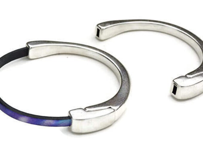 5MM Flat Cord Magnetic Half Cuff - Antique Silver - for Use Cord ...