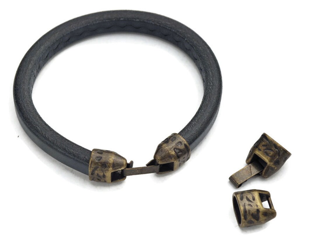 Antique Brass Pull Clasp - Snap Clasp - Fits All 10 X 6mm Leather Cord ...