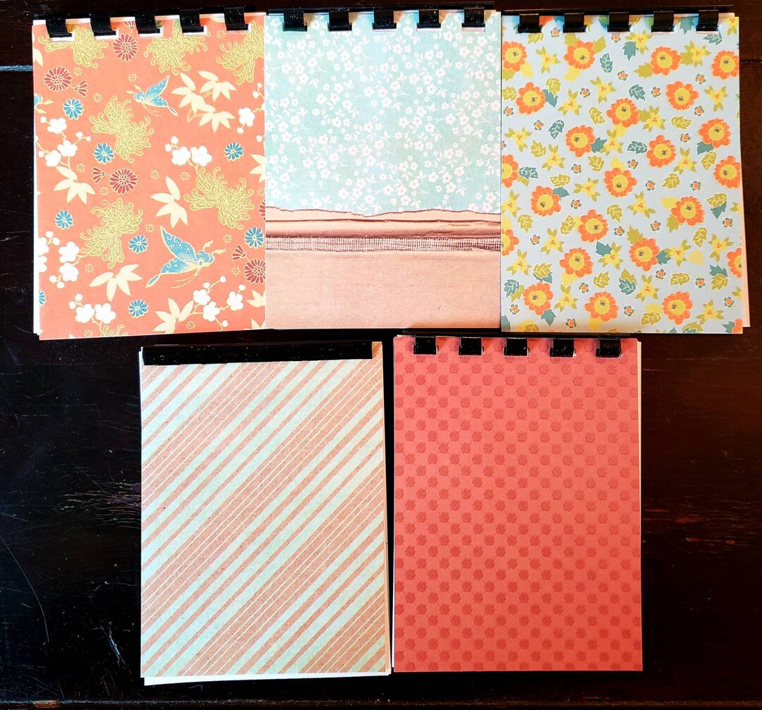 Set of 5 Handmade Journals/notebooks (20 Pages per Book): Spring Kisses ...
