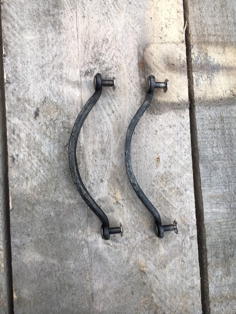 Drawer Handle Set, Cabinet Handles, Hand Forged Steel, Old Fashioned ...