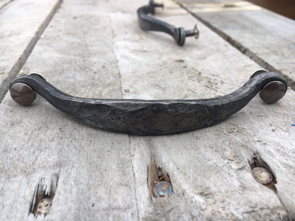 Drawer Handle Set, Cabinet Handles, Hand Forged Steel, Old Fashioned ...