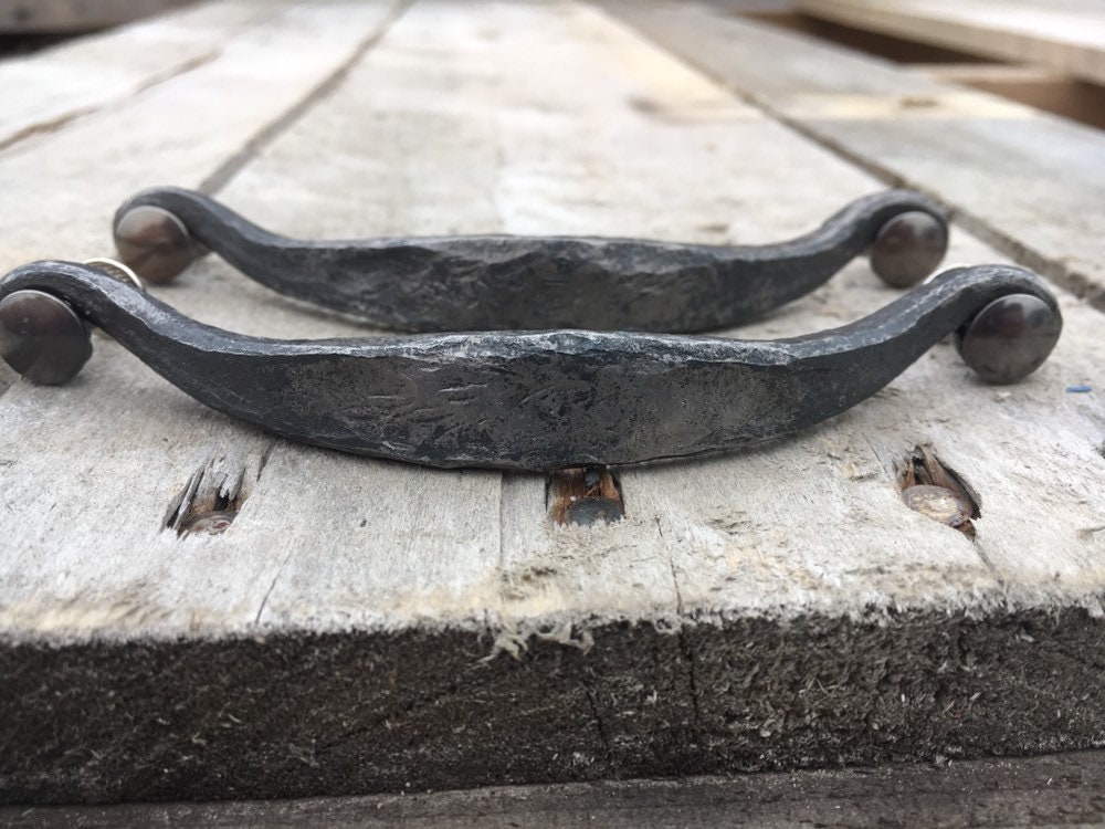 Drawer Handle Set, Cabinet Handles, Hand Forged Steel, Old Fashioned ...