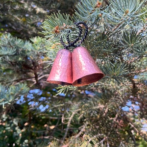 Handmade Miniature Copper Bell, Hand Forged Steel Hangers and Clapper ...