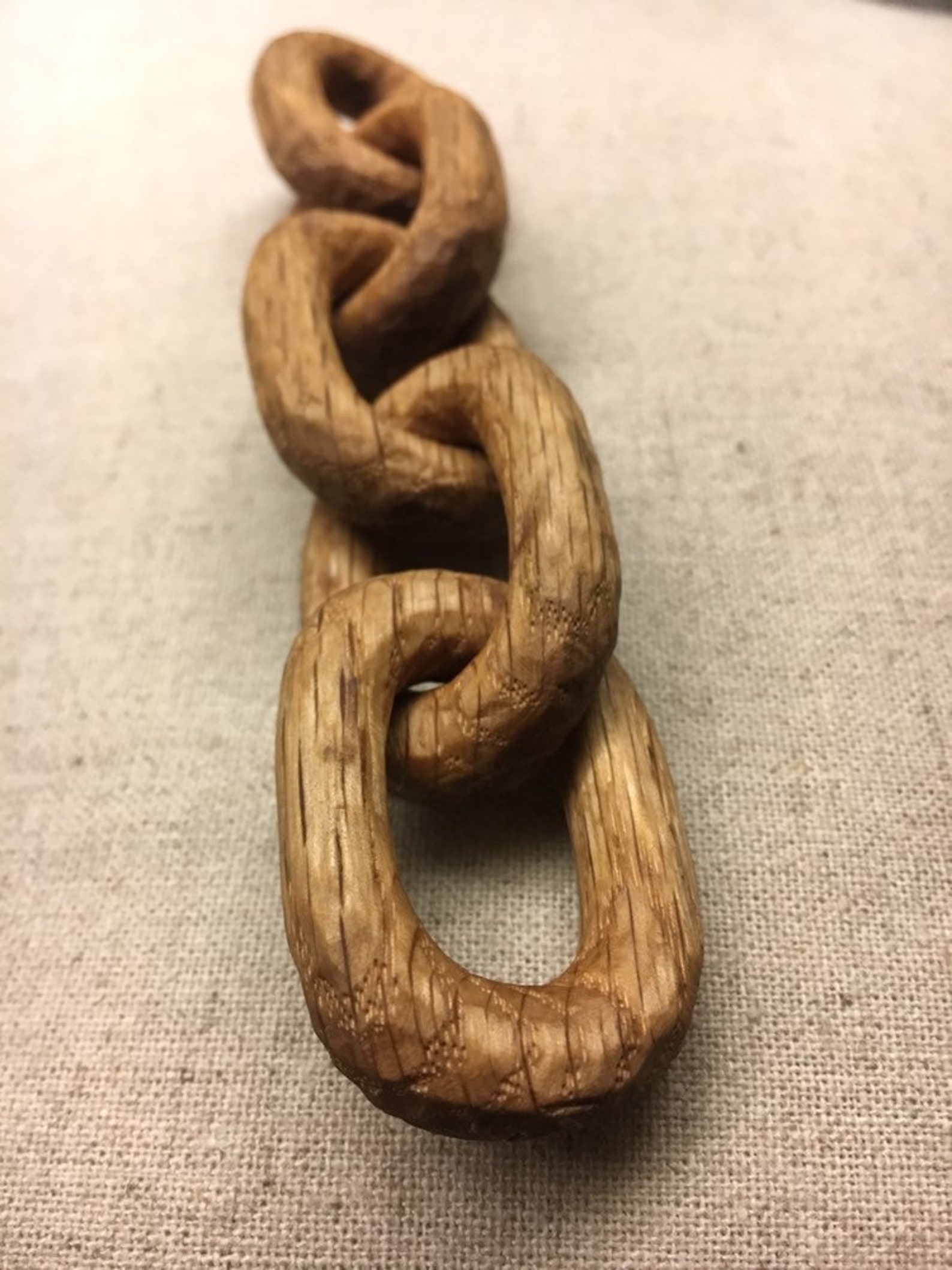 Hand Carved, Hand Whittled, Hardwood Oak, Five Wooden Chain Links. - Etsy