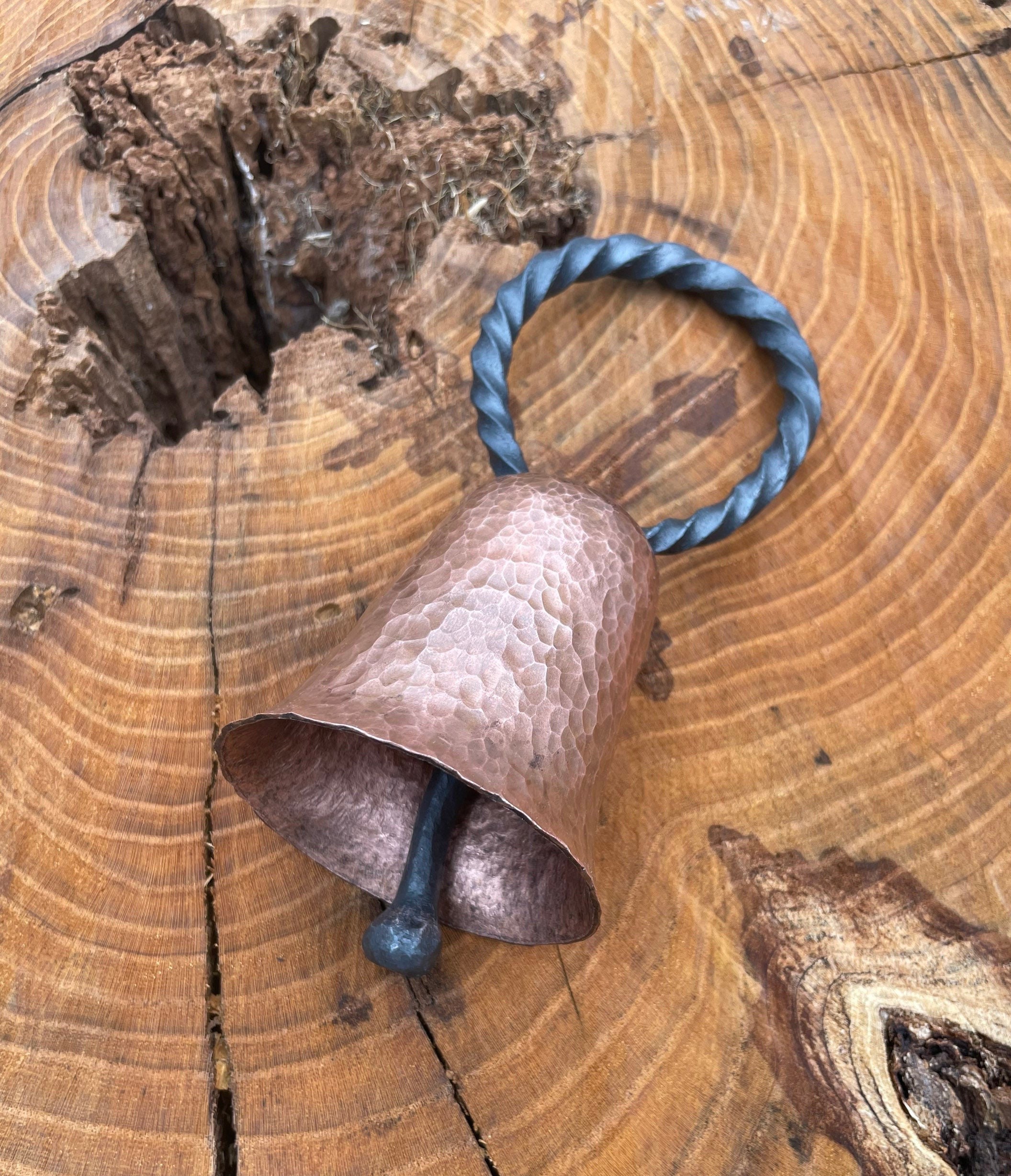 Handmade Copper Bell, Hand Forged Steel Hangers and Clapper, Fall ...