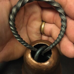 Hand Made Copper Bell, Forged Steel Hangers and Clapper, Holiday Decor ...