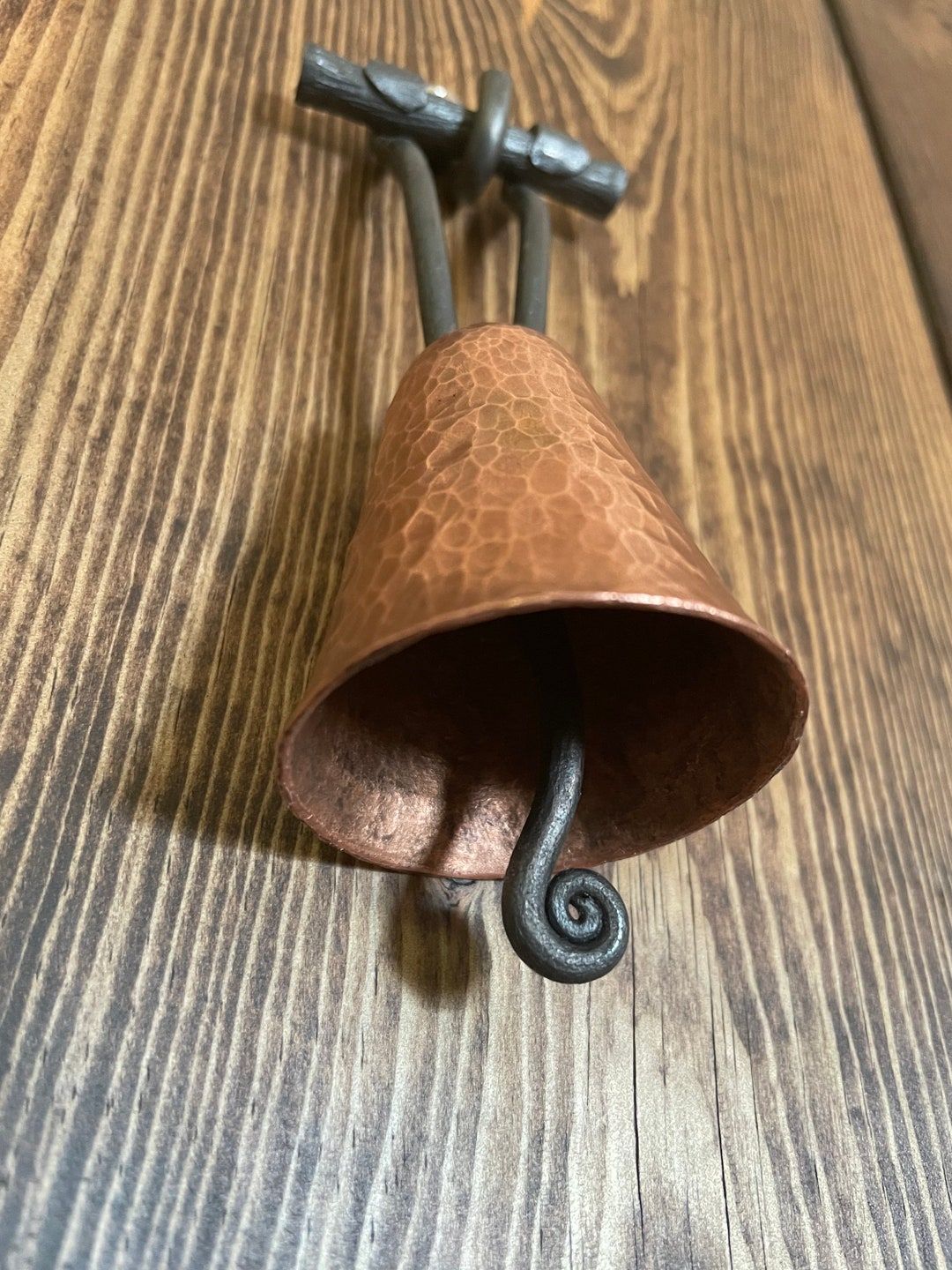 Copper Bell, Hand Forged, Small Dinner Bell, Hammered Copper With ...