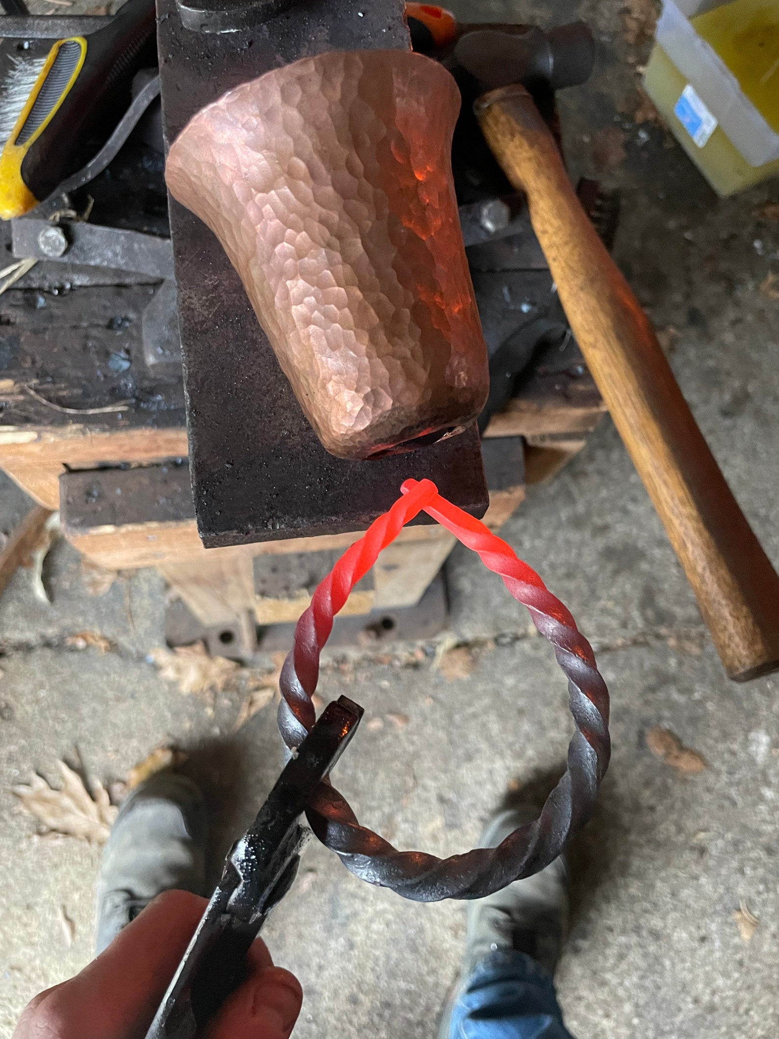 Handmade Copper Bell, Hand Forged Steel Hangers and Clapper, Fall ...