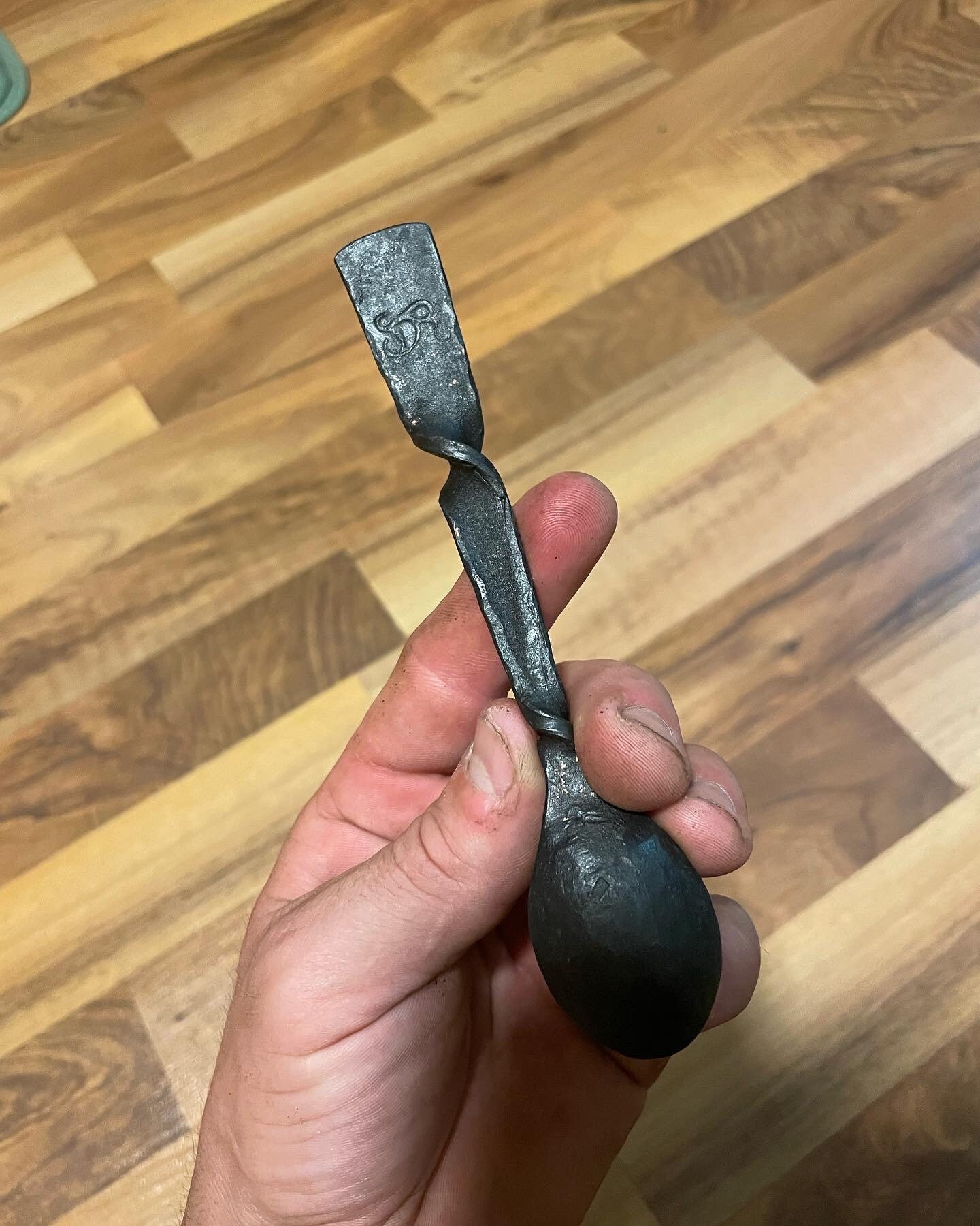 Hand Forged Iron Spoon, Custom Design, Traditional Rustic Dinnerware ...