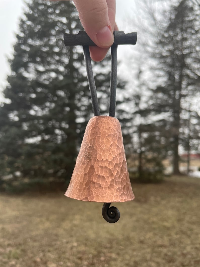 Copper Bell, Hand Forged, Small Dinner Bell, Hammered Copper With ...