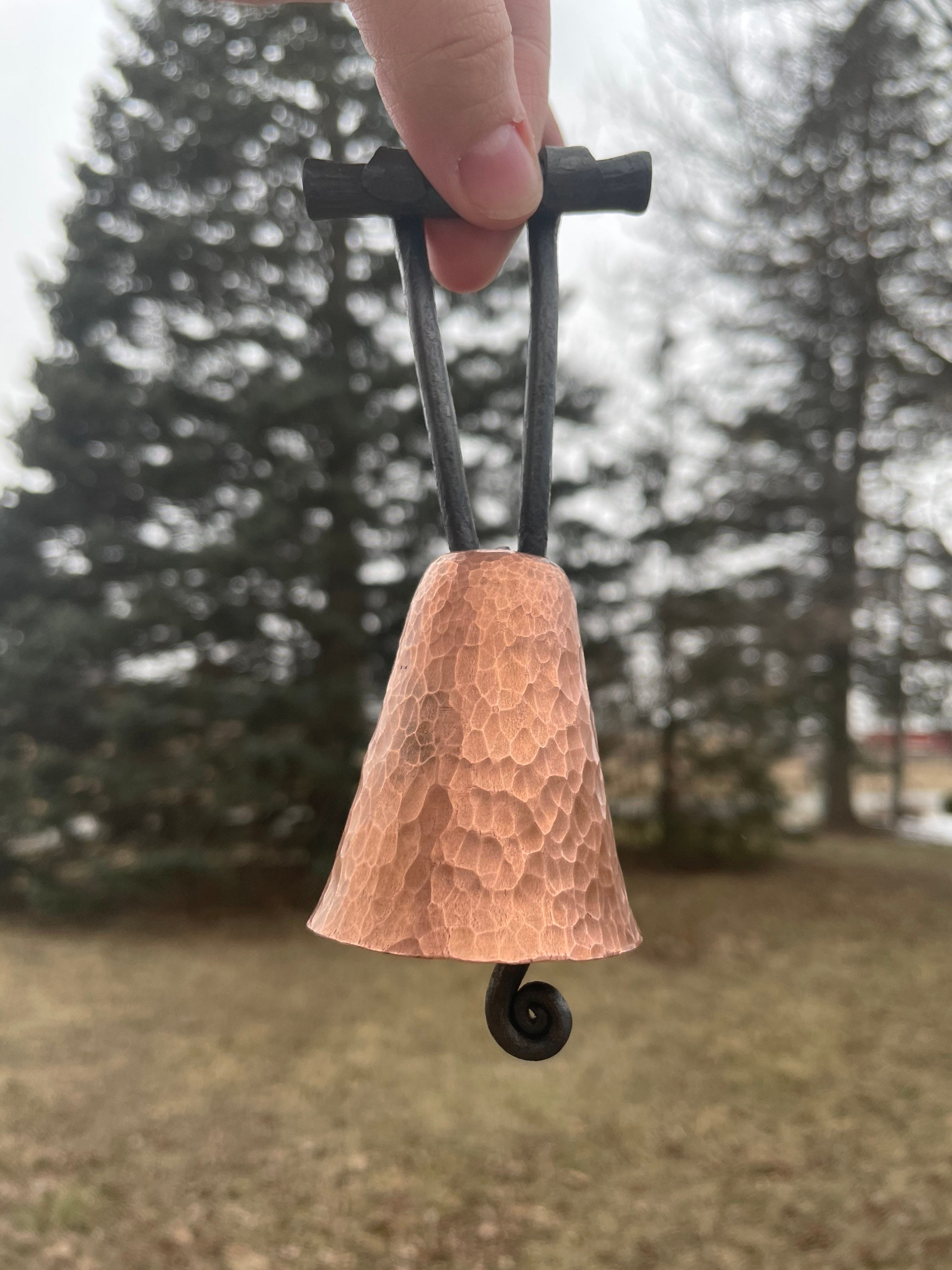 Copper Bell, Hand Forged, Small Dinner Bell, Hammered Copper With ...