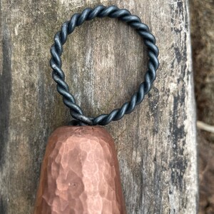 Handmade Miniature Copper Bell, Hand Forged Steel Hangers and Clapper ...