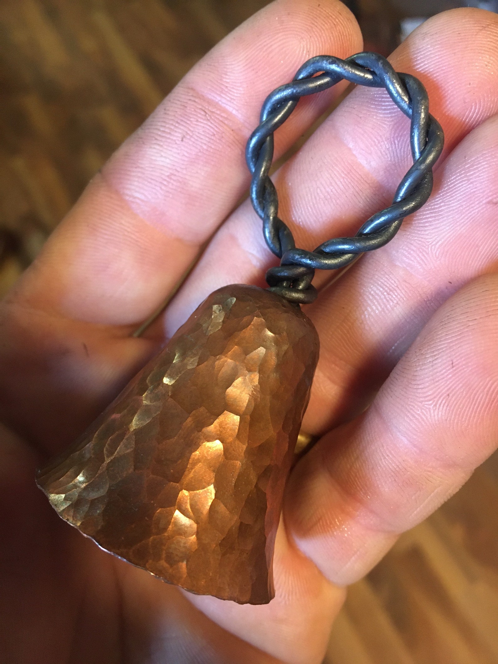 Handmade Miniature Copper Bell Hand Forged Steel Hangers and - Etsy