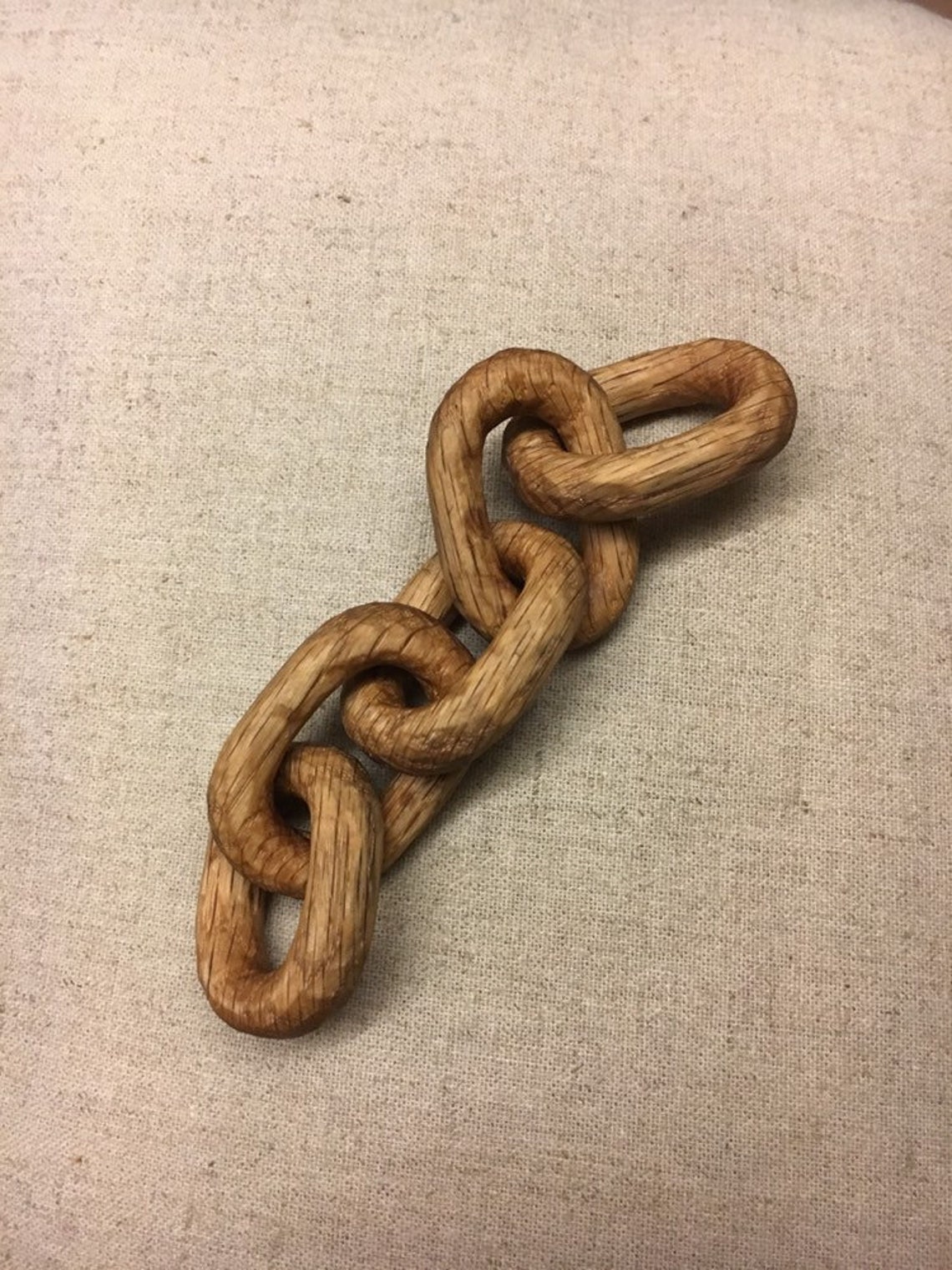Hand Carved Hand Whittled Hardwood Oak Five Wooden Chain - Etsy
