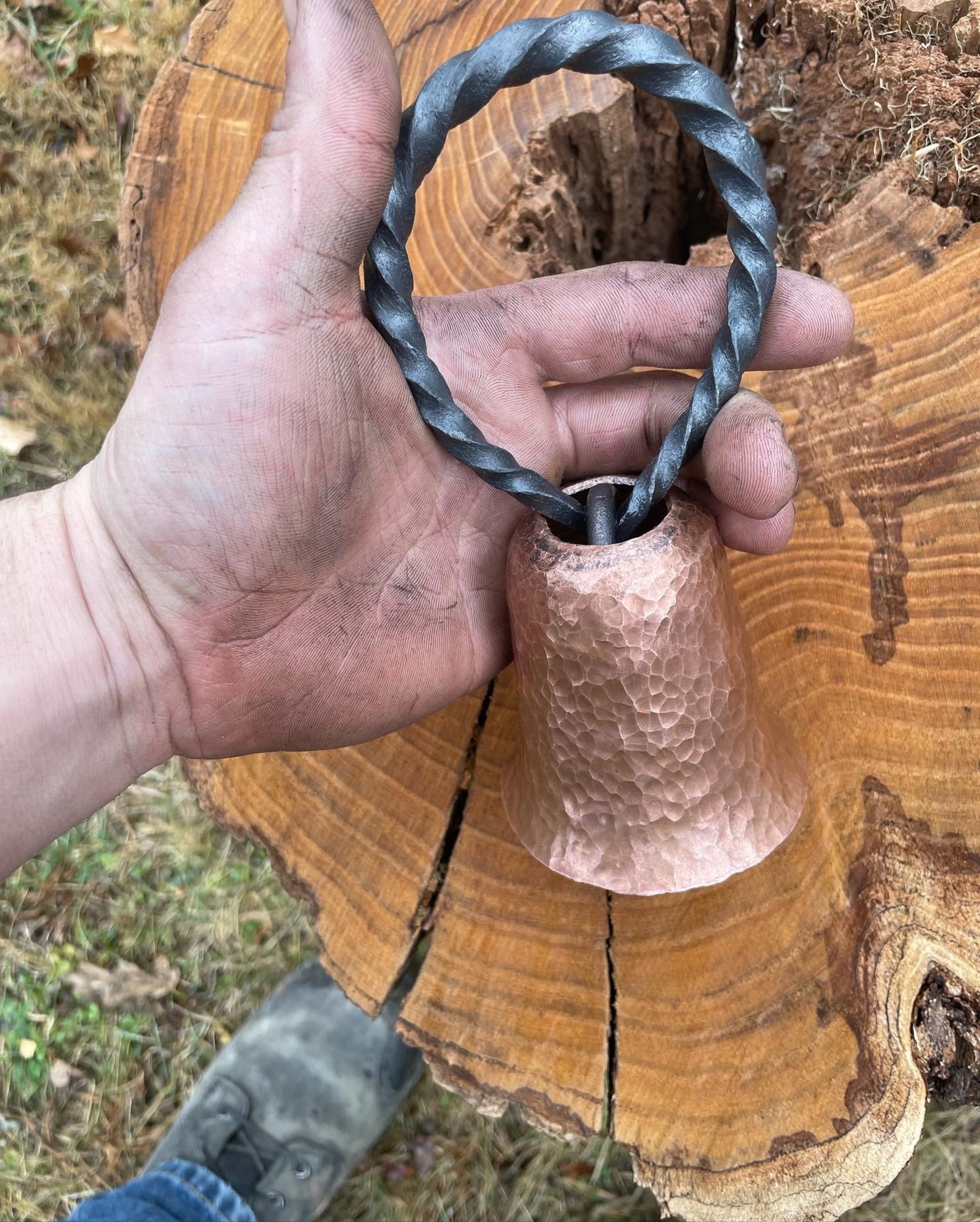 Handmade Copper Bell, Hand Forged Steel Hangers and Clapper, Fall ...