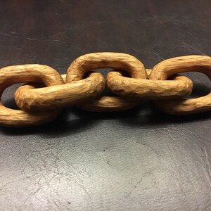 Hand Carved, Hand Whittled, Hardwood Oak, Five Wooden Chain Links. - Etsy