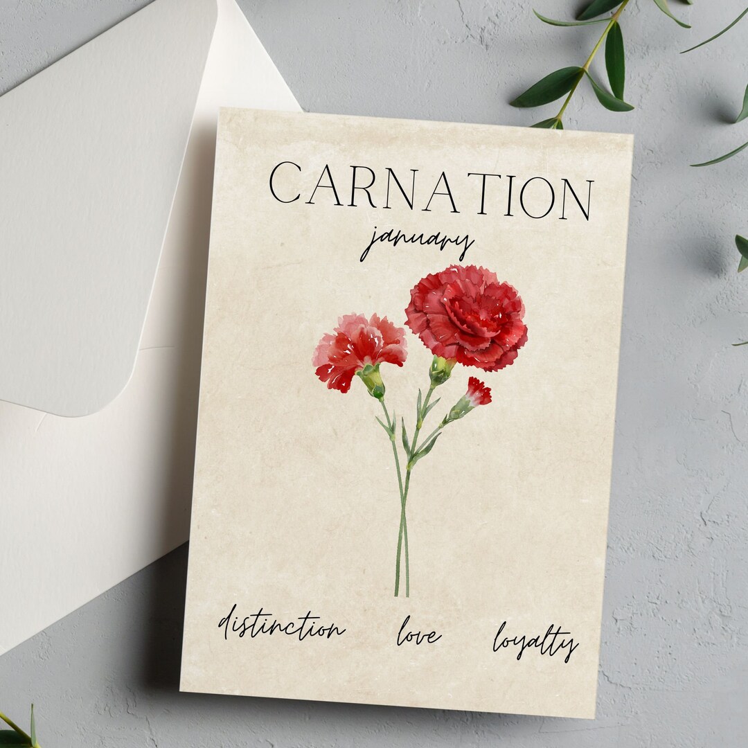January Birthflower Month Birthday Card | Valentines Day | Friendship ...