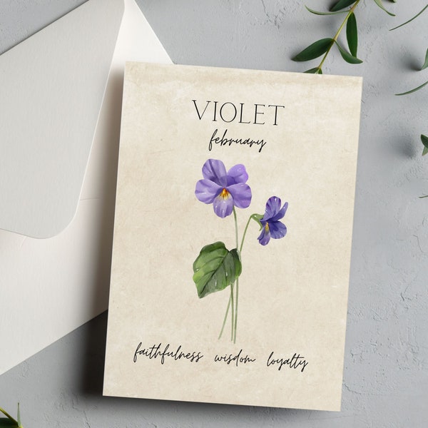 Violet Birthday Card - Etsy