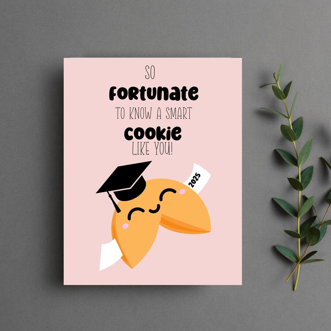 Funny Fortune Cookie Graduation Card| Food Puns | Funny Graduation Card ...