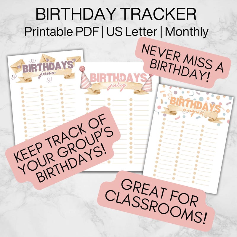 Birthday Tracker - Etsy