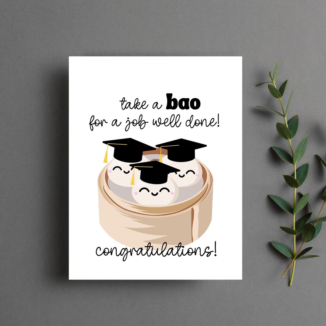Graduation Card Funny Bao Theme| Take a Bao |class of 2025| Gift for ...