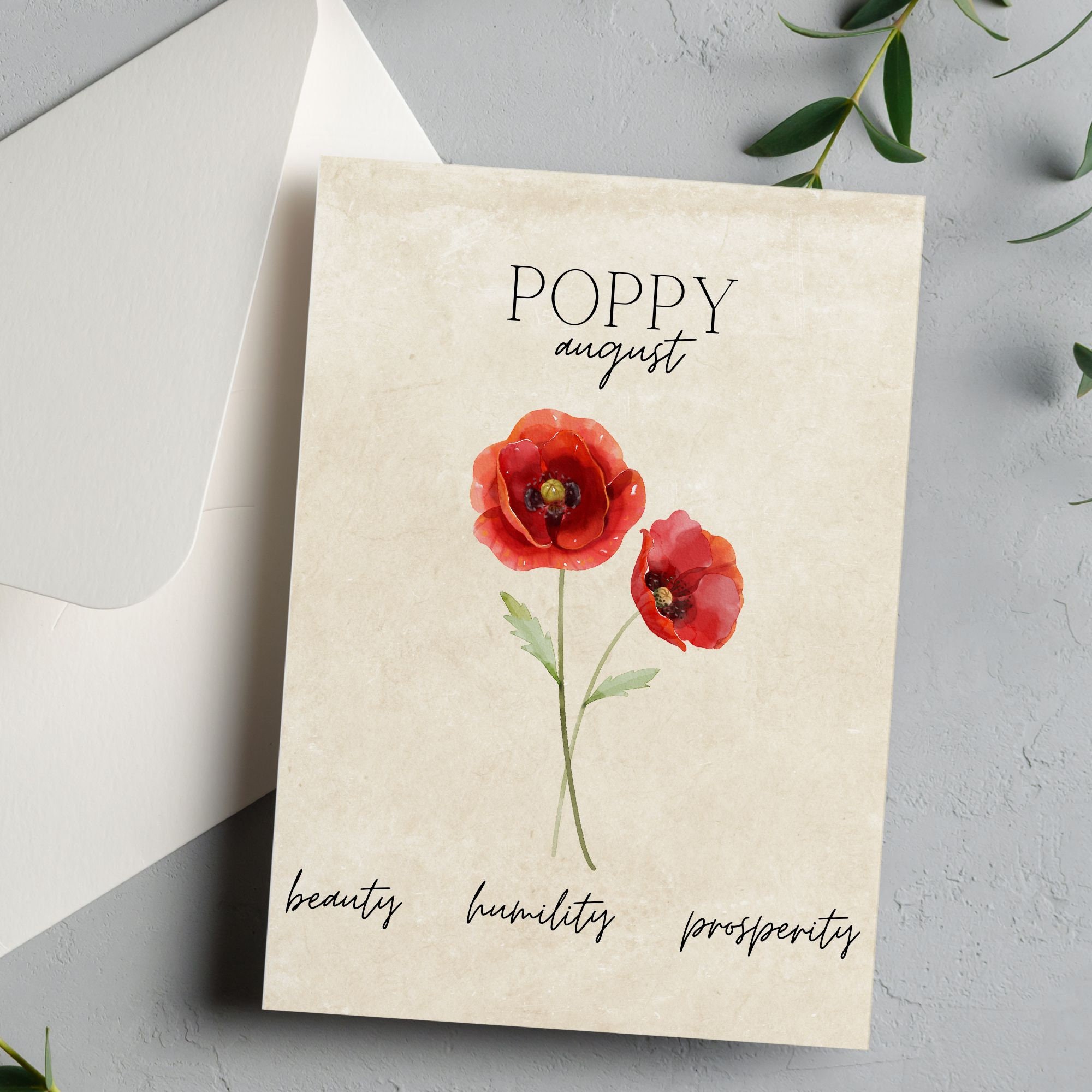 August Birthflower Month Birthday Card | Valentines Day | Friendship ...