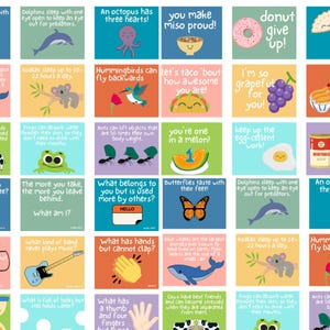 Printable Assorted Lunch Box Notes | 36 Backpack Fun Fact Cards | Daily ...