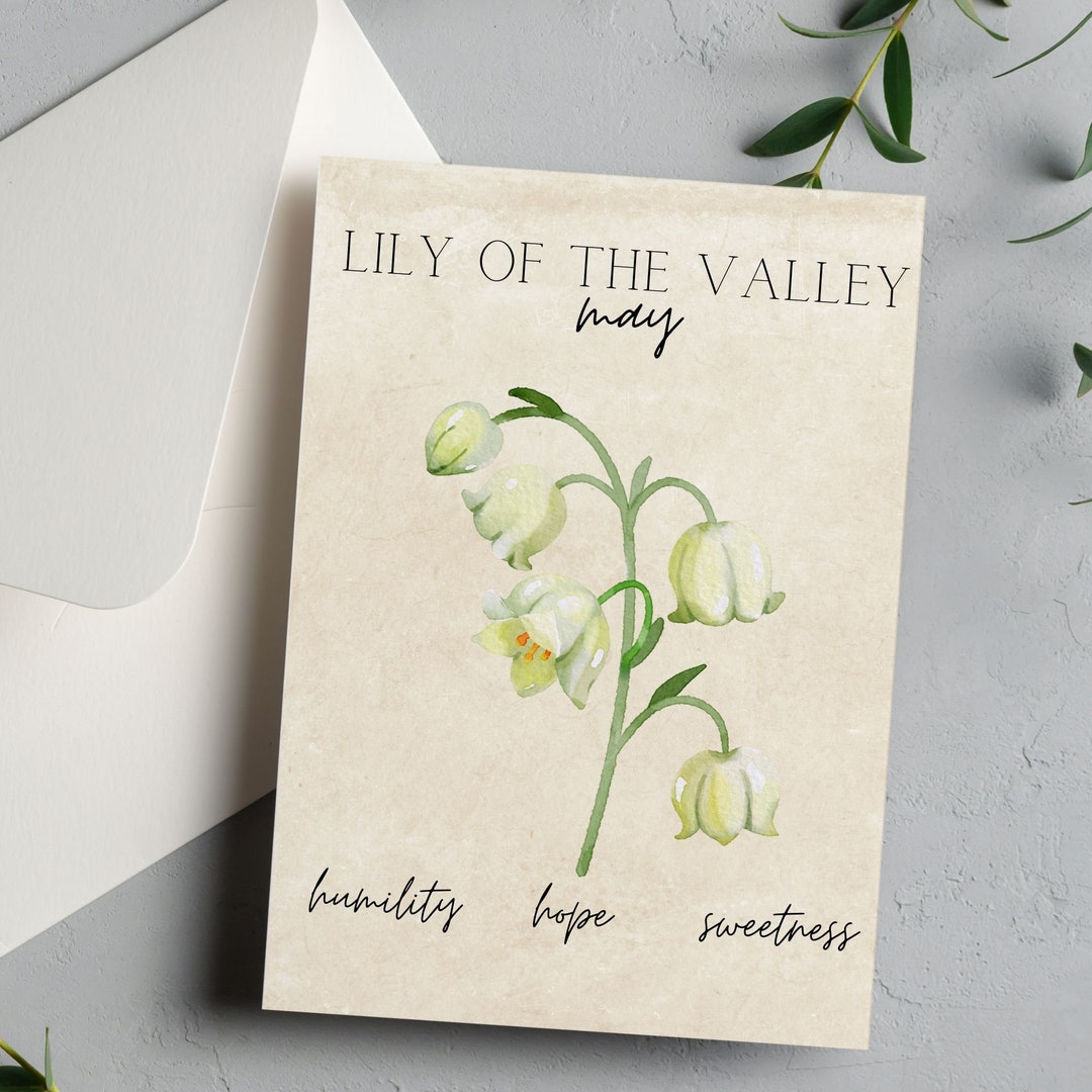 May Birthflower Month Birthday Card | Gift for Mother's Day ...